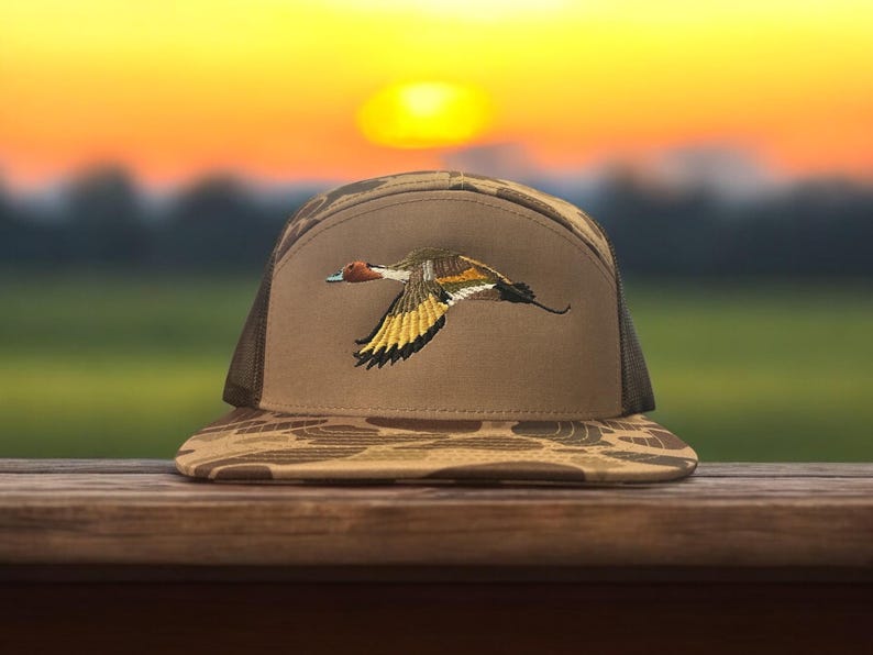 Pintail Duck Embroidered Hat (7 Panel Snapback) - Etsy