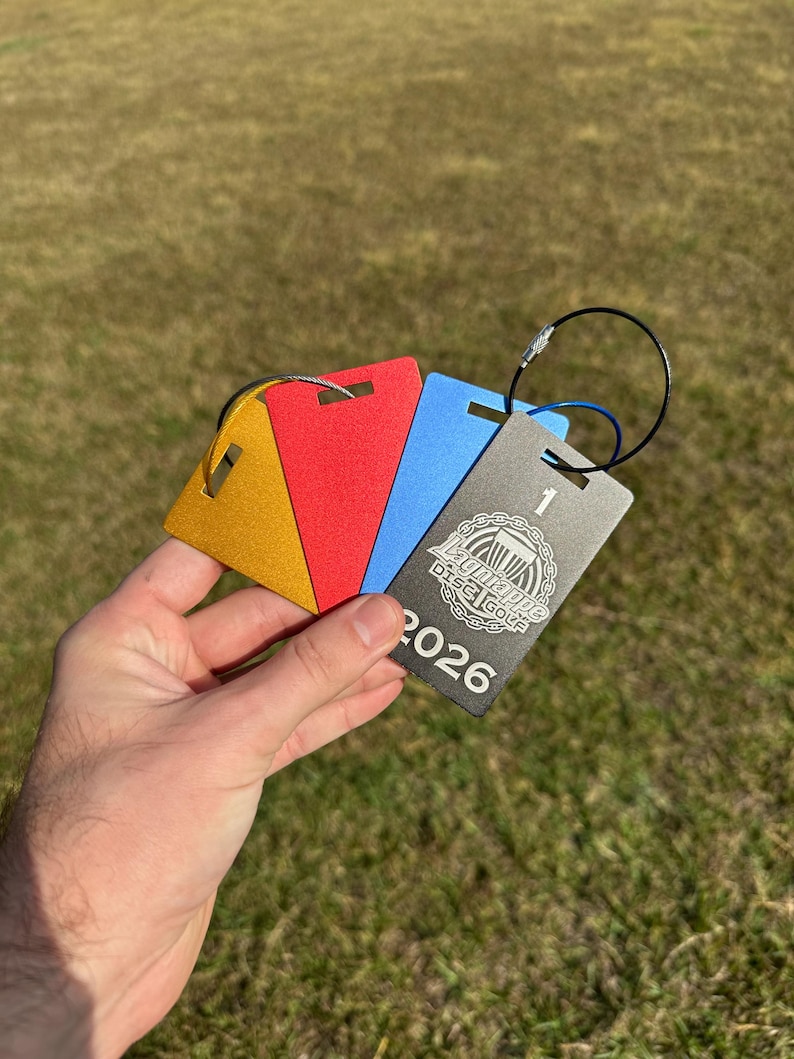 Custom Disc Golf Bag Tag – Anodized Aluminum Disc Golf Tag ...