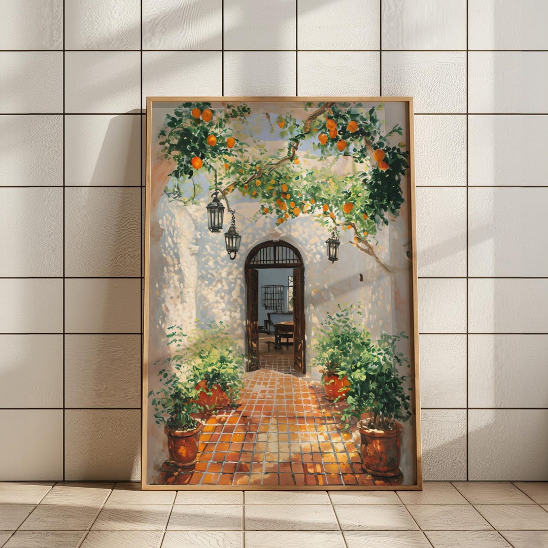 Greek House Wall Art, Santorini Summer, Mediterranean Home Poster, Euro ...