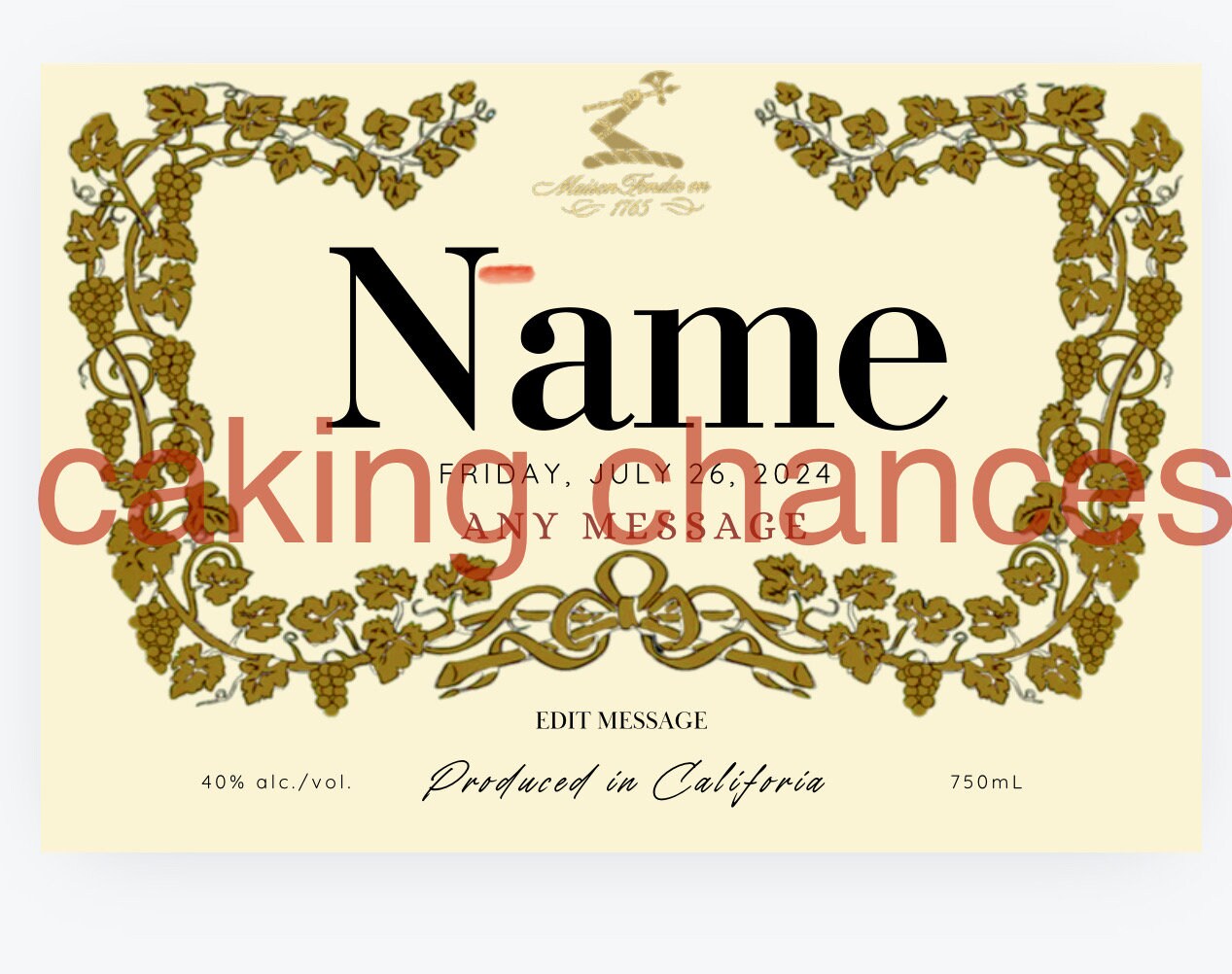 Cognac Label Template - Etsy