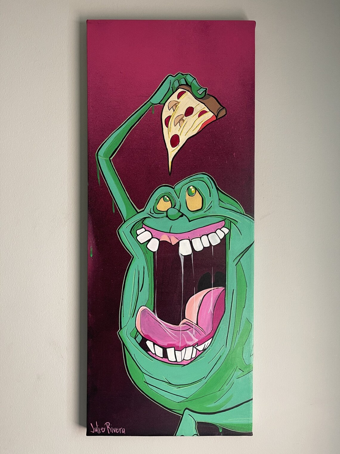 Ghostbusters Slimer Canvas Painting - Etsy