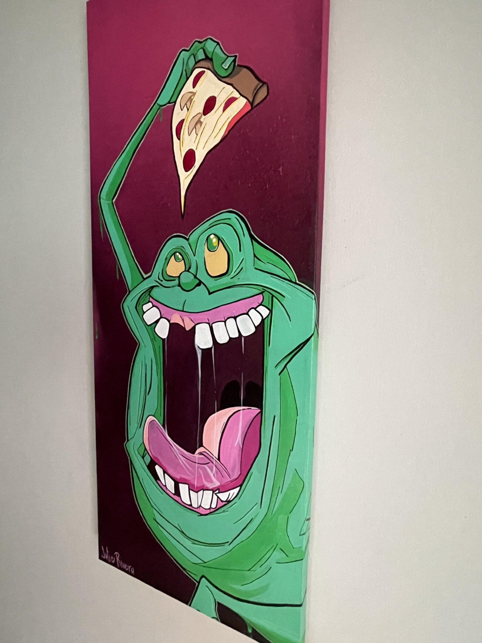 Ghostbusters Slimer Canvas Painting - Etsy