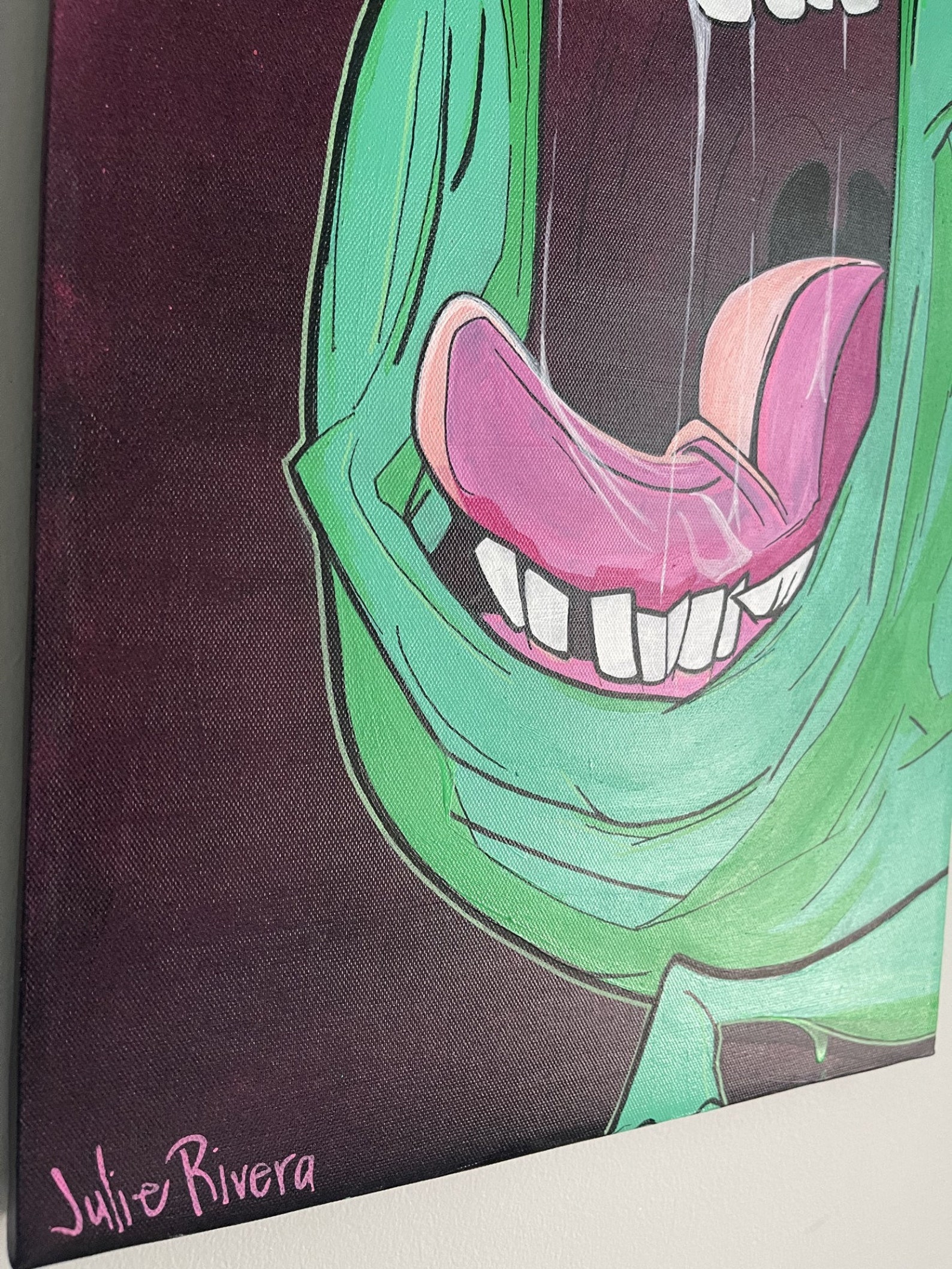 Ghostbusters Slimer Canvas Painting - Etsy