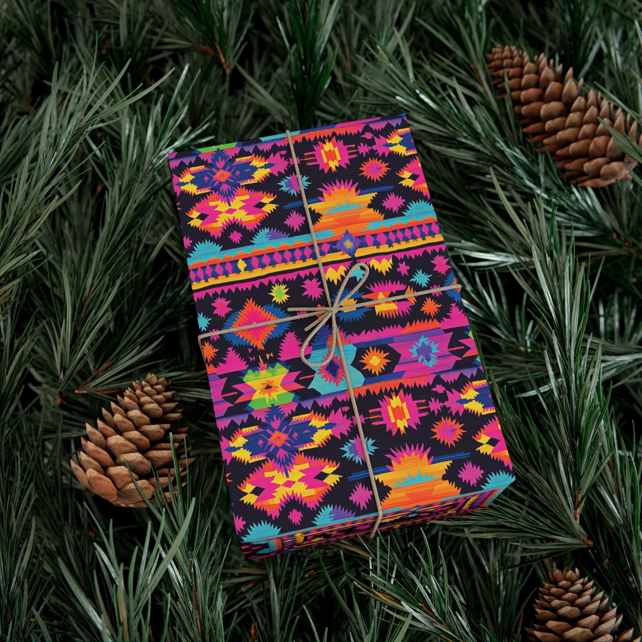 Vibrant Mexican Saltillo Serape Style Wrapping Paper Southwestern ...