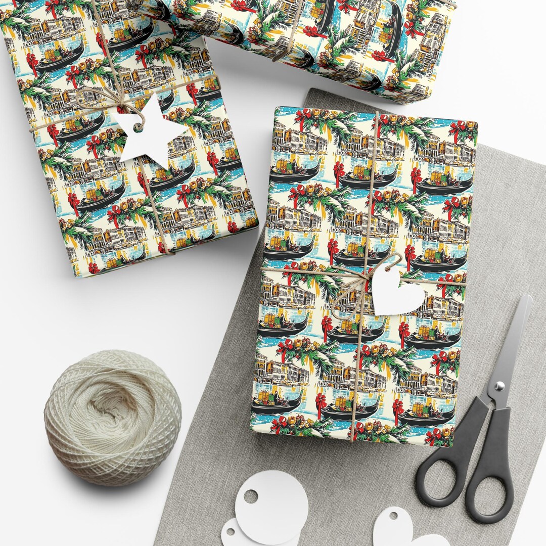 Venice Gondola Wrapping Paper Italy Christmas Wrapping Paper Italy ...