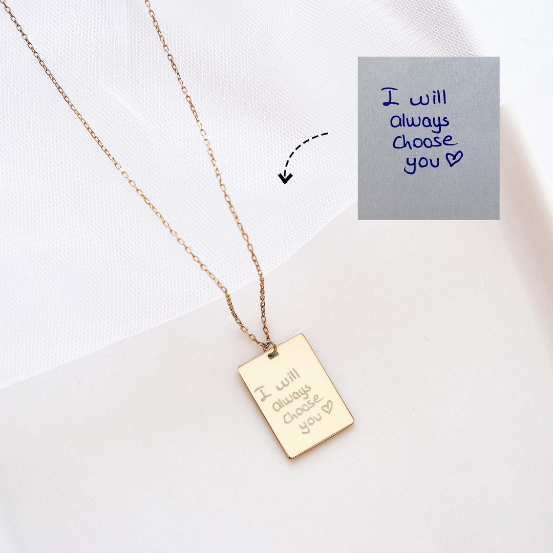 Personalized Handwriting Design Necklaces, Christmas Gift, Gift for Mom ...