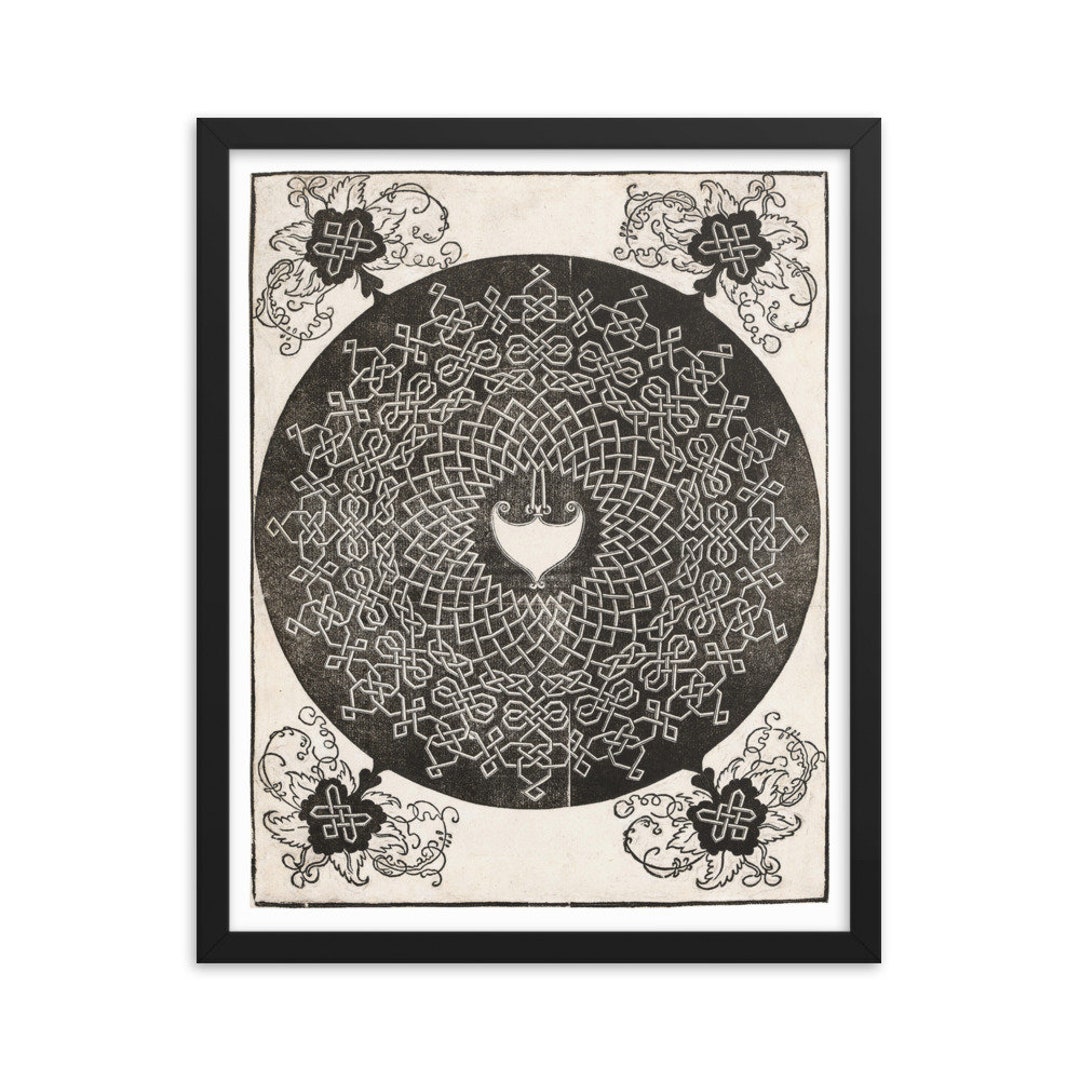 Durer Knot With Heart Shield | Framed Woodcut Print - Etsy