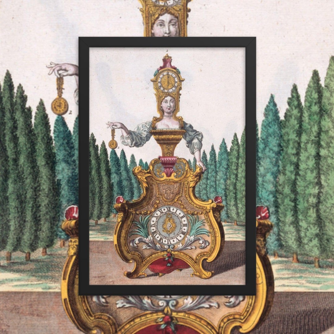 A Female Clock and Watchmaker Dressed in Clock Attire With Tools Framed ...