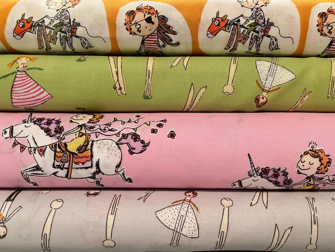 Heather Ross Crafty Chloe Fat Quarter Set - Cotton Fabric - 4 Fqs - OOP ...