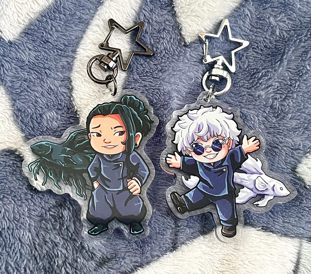 JJK Gojo and Geto Acrylic Charm Keychain || Betta Fish || Double Sided ...