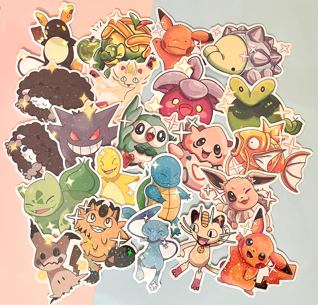 Shiny Poke PKMN Stickers! || 3 X 3 Inch Holographic Vinyl || - Etsy