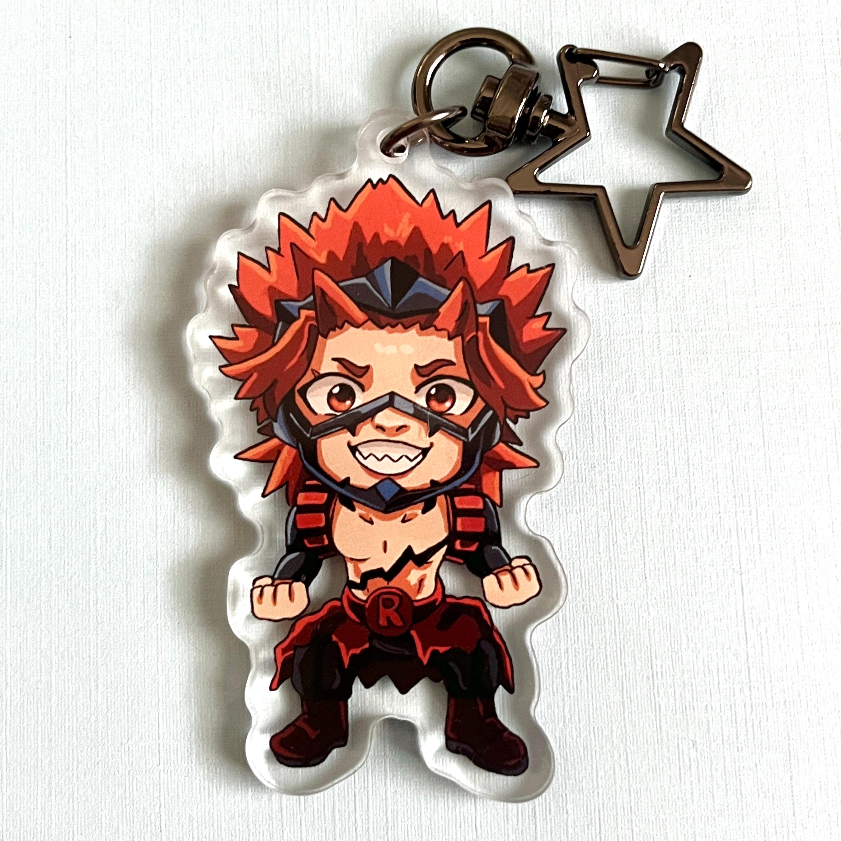 MHA Eijiro Kirishima: 2.5 Inch Acrylic Charm Keychain - Double Sided ...