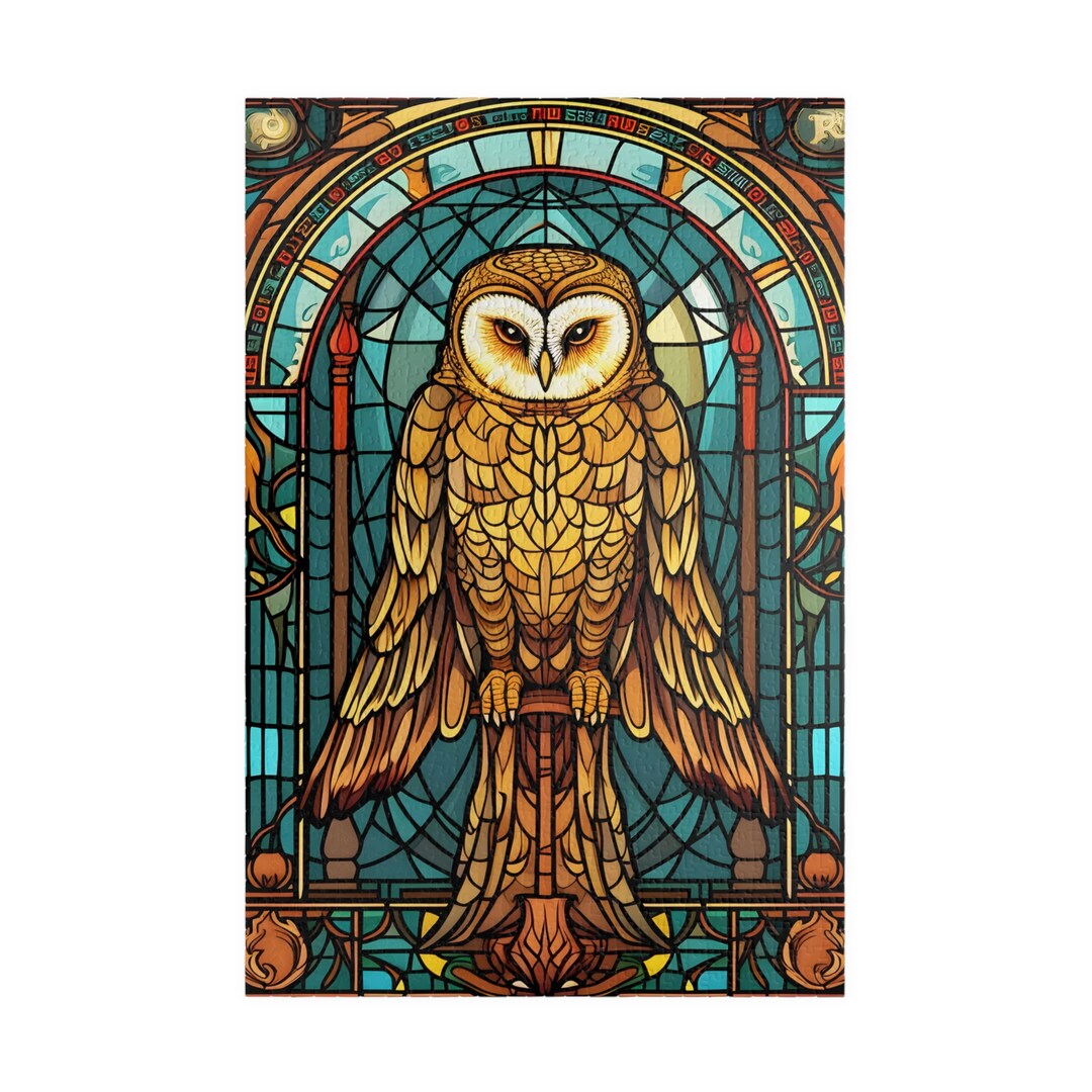 Art Nouveau Owl Stained Glass Puzzle | Beautiful Puzzle Gift for Her ...
