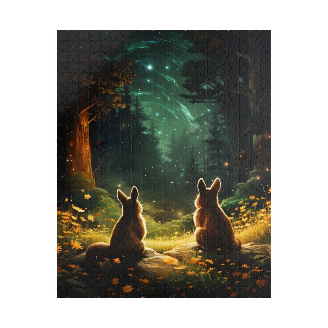 Cute Forest Animals Puzzle | Gazing up at Stars 5woodland Puzzle | 500 ...