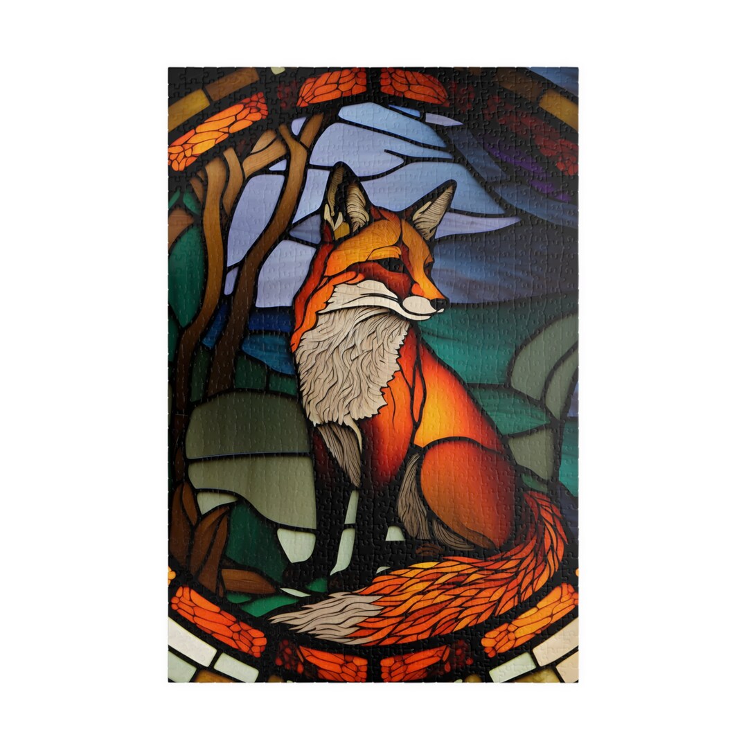 Stained Glass Fox Puzzle | Woodland Puzzle | Animal Puzzle for Adults ...