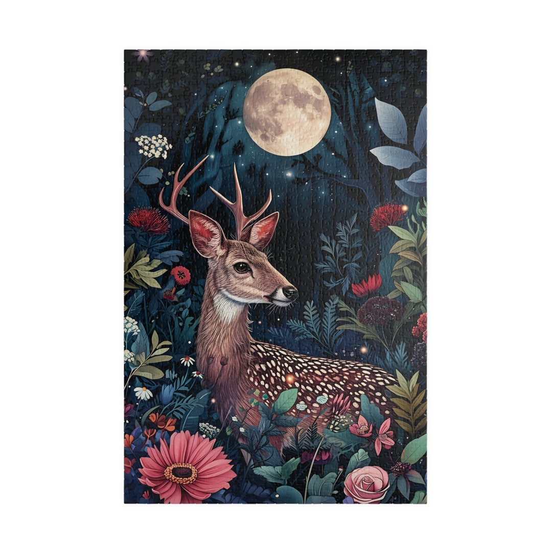 Moonlight Deer Puzzle Nature Puzzle Animal Puzzle 1000 Piece Puzzle ...