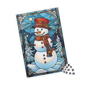 Frosty the Snowman Jigsaw Puzzle, 1014 Piece Stained Glass Puzzle ...