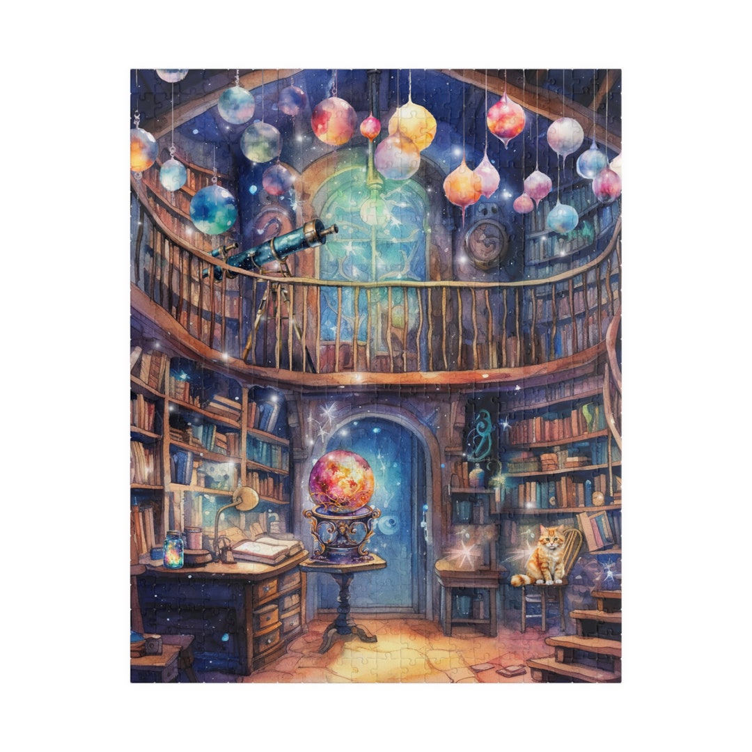 The Astronomer's Library Jigsaw Puzzle, Fantasy Watercolor Puzzle for ...