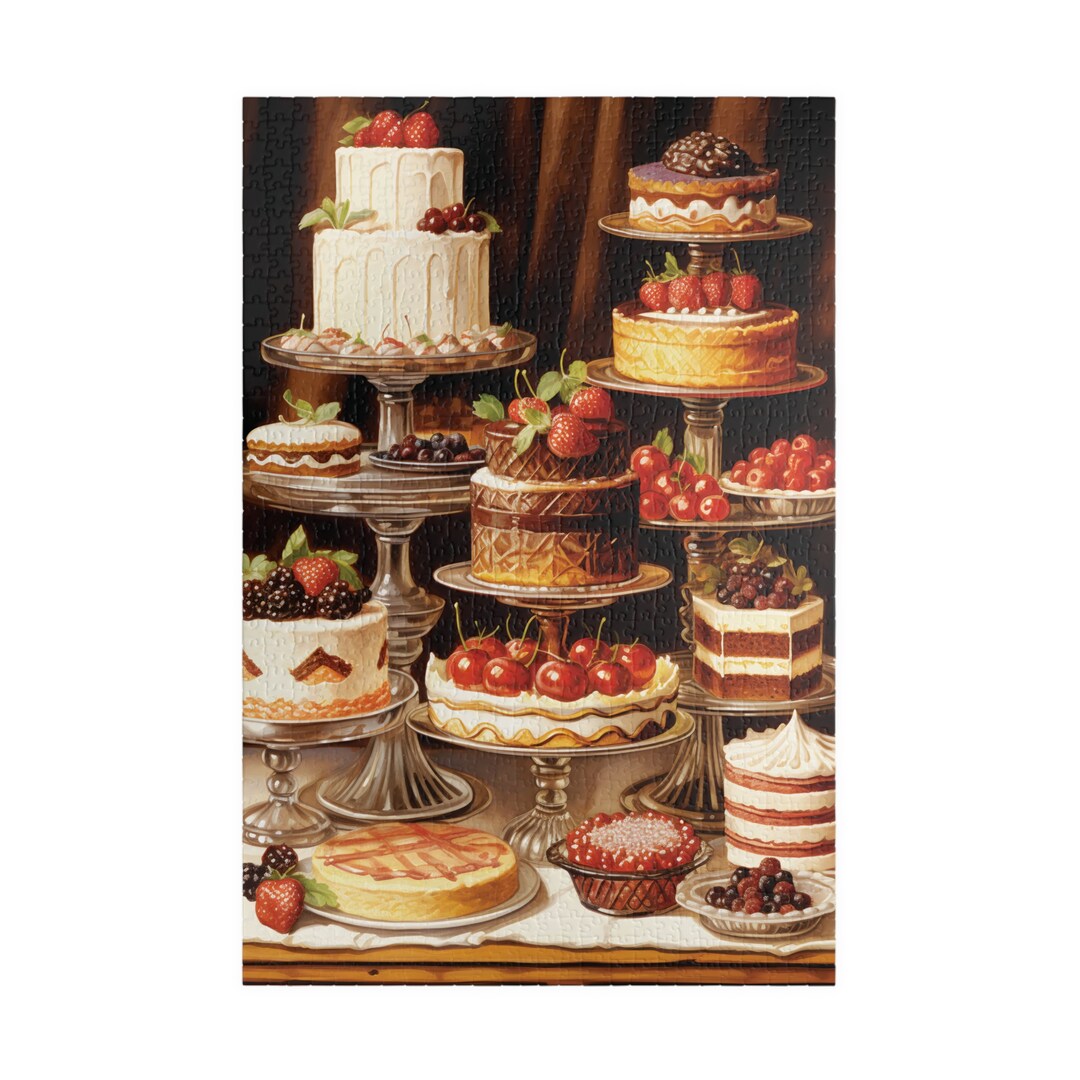 Tea Party Cakes Puzzle Baking Gift Idea for Her Beautiful Puzzle Gift ...