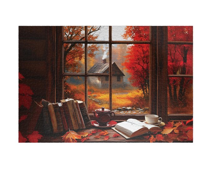 Fall Window Jigsaw Puzzle | Cozy Cottagecore Puzzle for Adults ...