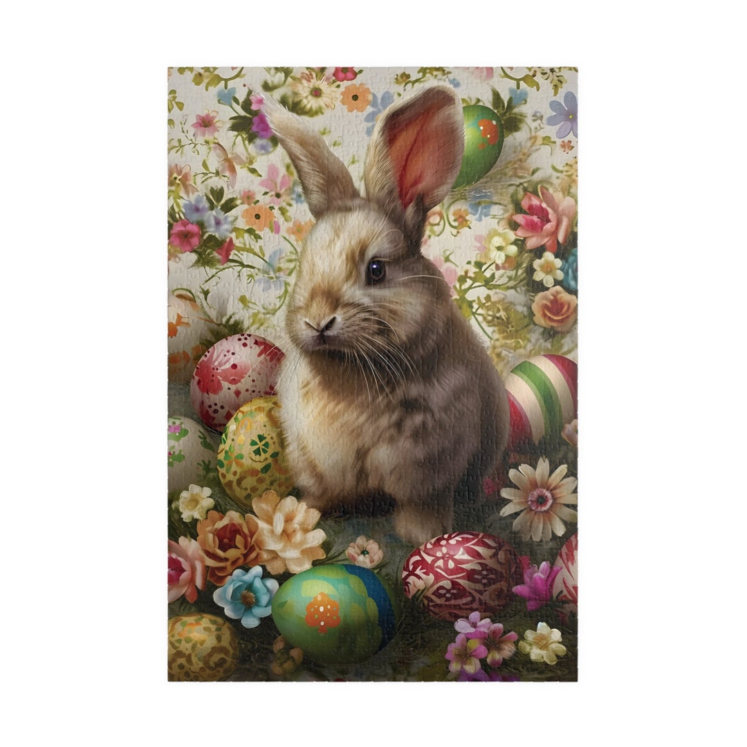 Easter Bunny Jigsaw Puzzle Cute Rabbit Puzzle for Kids Animal Puzzle ...