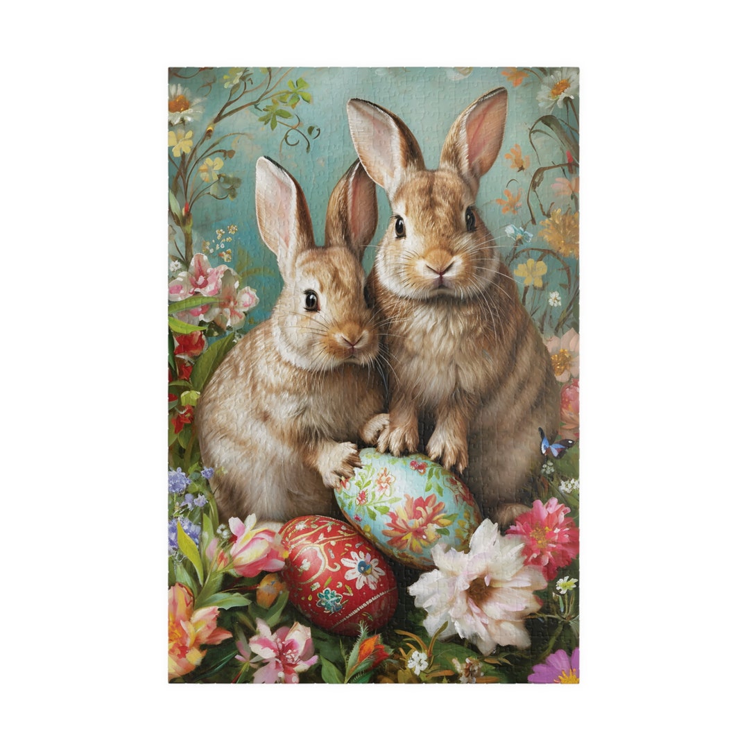 Easter Bunnies Jigsaw Puzzle for Kids Rabbit Puzzle for Adults ...