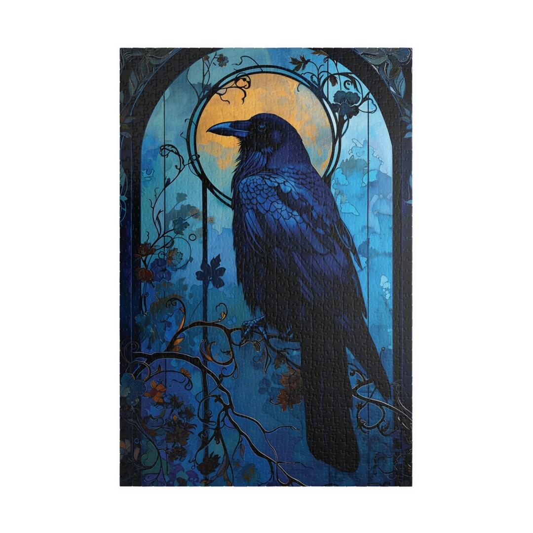 Blue Crow Jigsaw Puzzle Raven Puzzle Beautiful Fantasy Puzzle Gift Idea ...