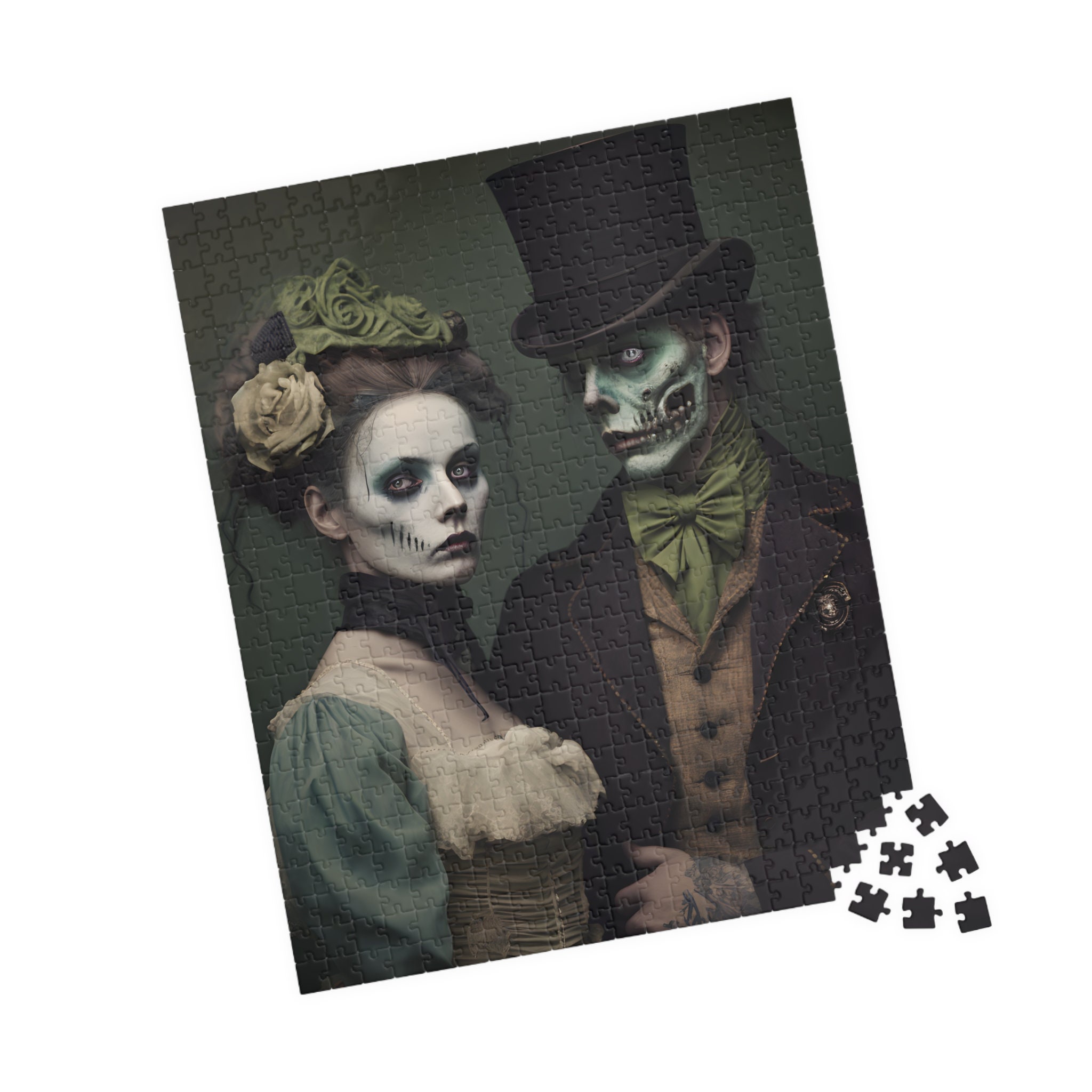 Undead Victorian Zombie Couple Gothic Horror Art Jigsaw Puzzle, 500 ...