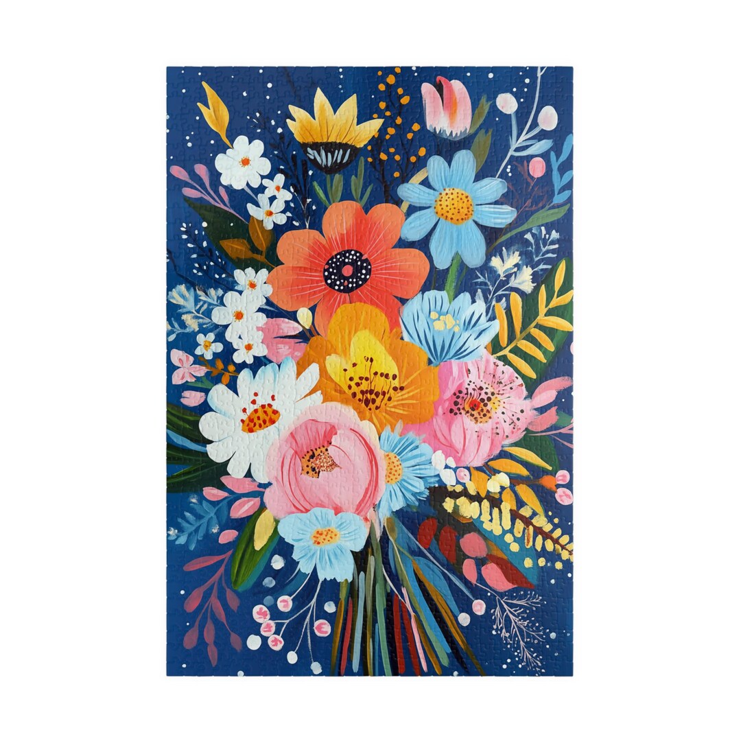 Blue Flowers Jigsaw Puzzle, Floral Puzzle for Adults, Beautiful Fine ...