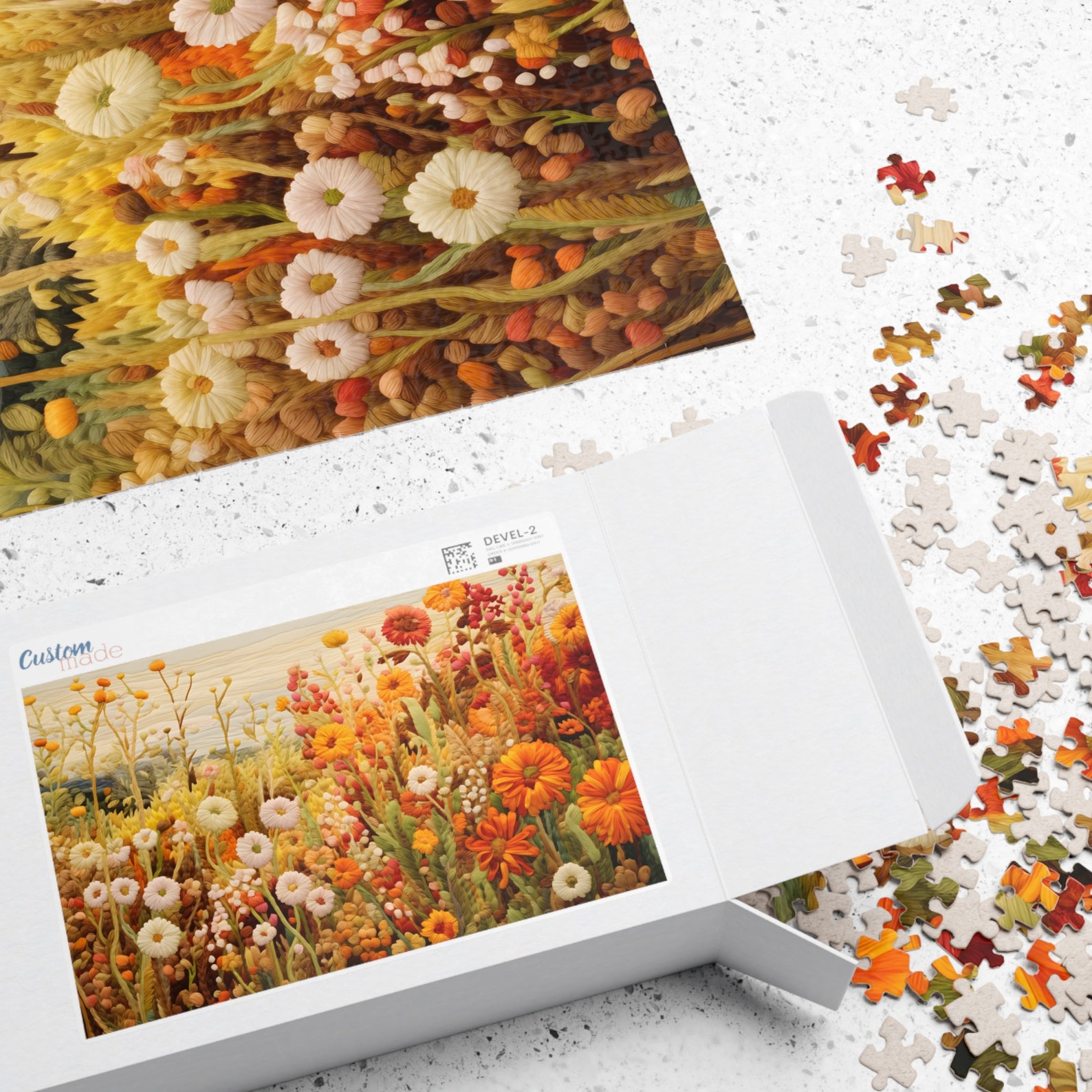 Fall Ribbon Flowers Jigsaw Puzzle, Fantasy Garden Landscape Puzzle, 500 ...
