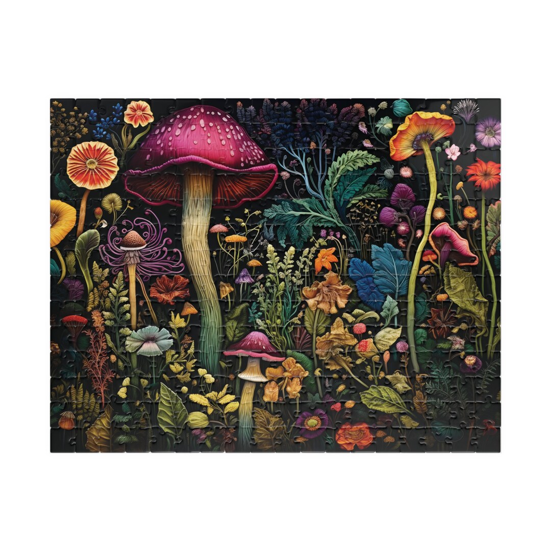 Forest Forager Embroidered Jigsaw Puzzle, Cottagecore Puzzle for Adults ...