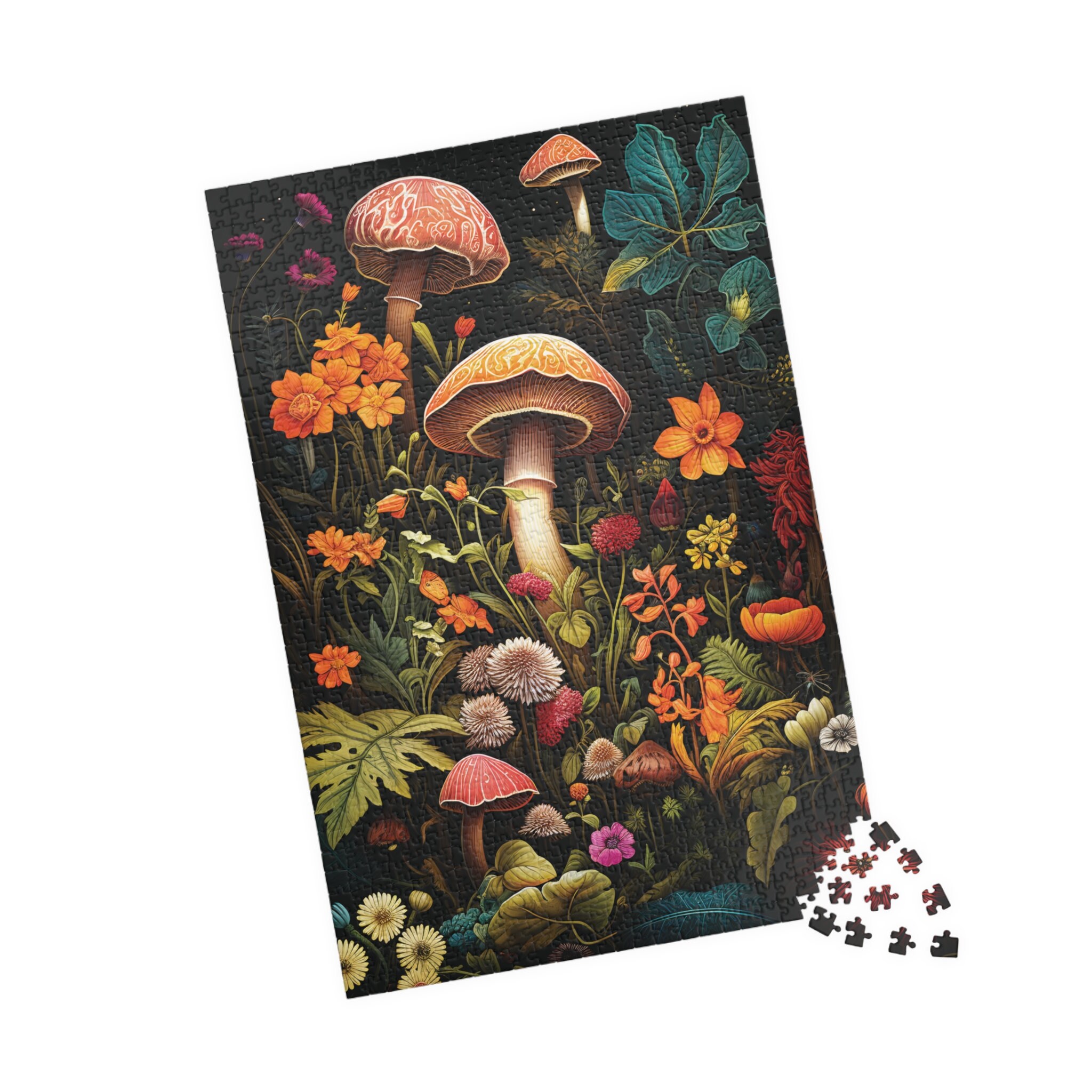 Botanical Mushroom Puzzle Cottagecore Puzzle Plant Puzzle for Adults ...