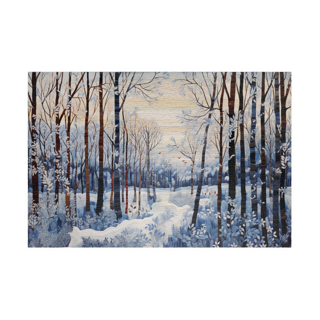 Winter Forest Jigsaw Puzzle Snowy Landscape Puzzle Gift Beautiful ...