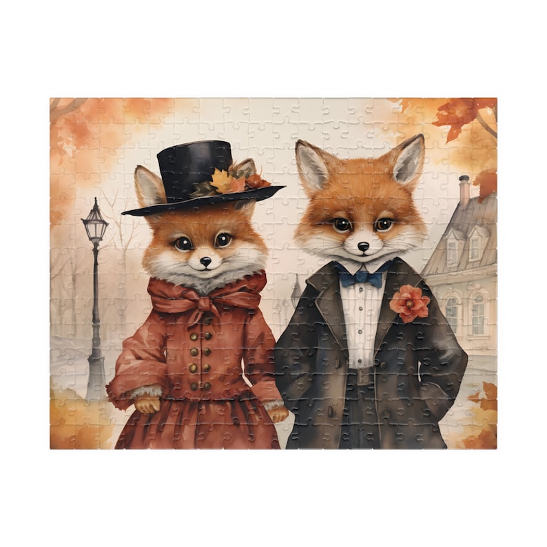 Mr. and Mrs. Fox Jigsaw Puzzle, 1000 Piece Puzzle, Fall Family Activity ...