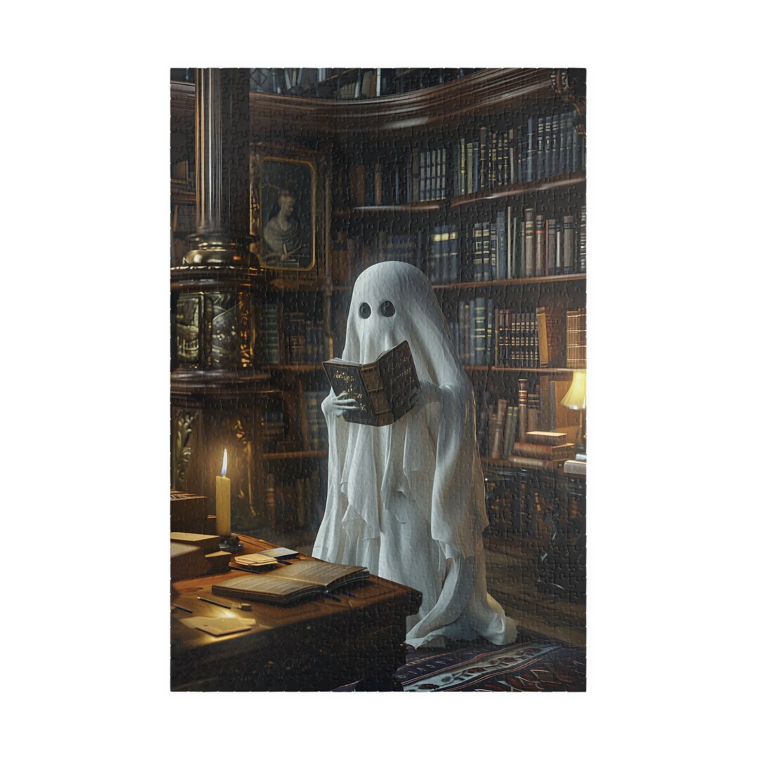 The Haunted Library Jigsaw Puzzle Gothic Puzzle Spooky Puzzle Ghost ...