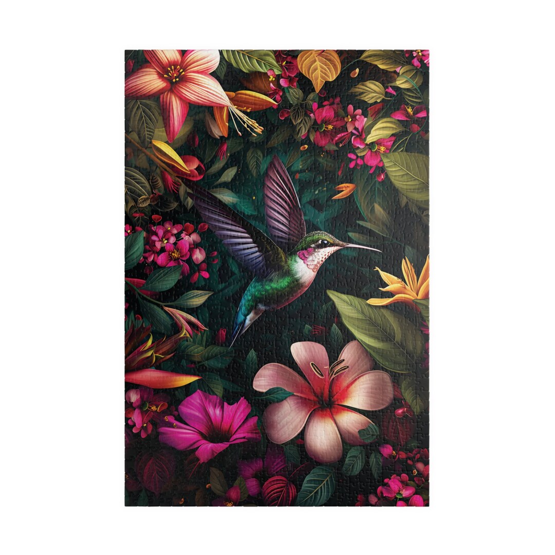 Hibiscus Hummingbird Puzzle Enchanting Puzzle Gift for Her Flower ...