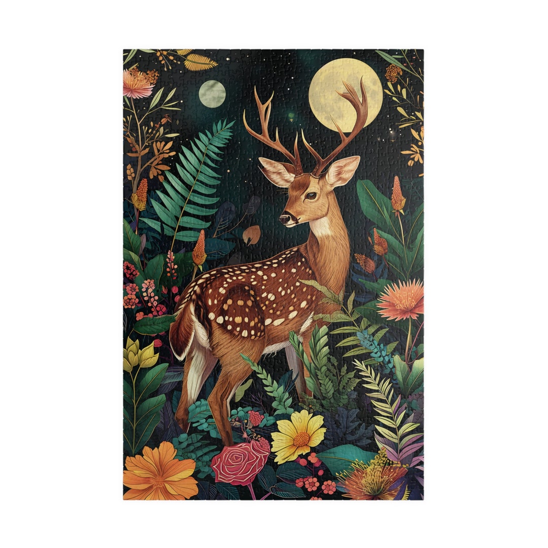 Majestic Stag Puzzle Cottagecore Puzzle Deer Puzzle 1000 Piece Puzzle ...