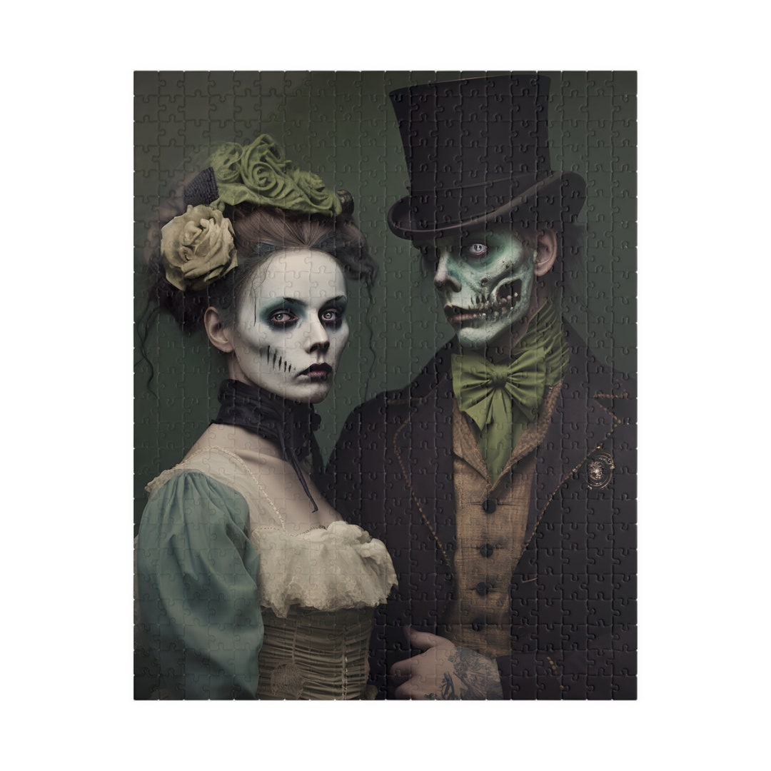 Undead Victorian Zombie Couple Gothic Horror Art Jigsaw Puzzle, 500 ...