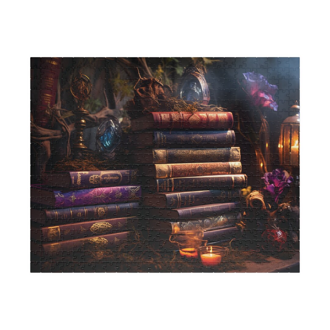 Vintage Witchy Book Collection, Vibrant & Colorful 1000 Piece Puzzle ...