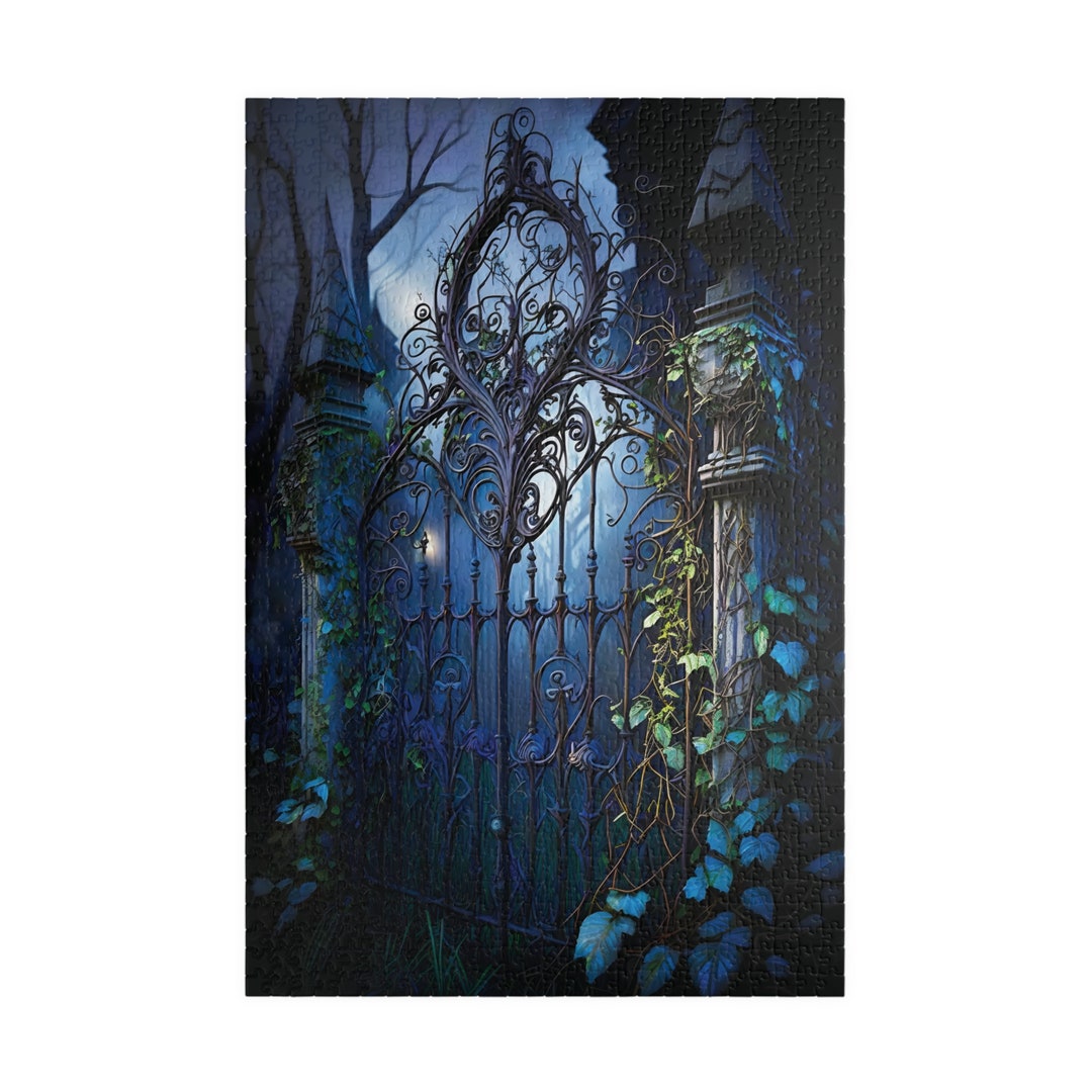 Spooky Victorian Cemetery Gate Puzzle | Gothic Jigsaw Puzzle for Adults ...