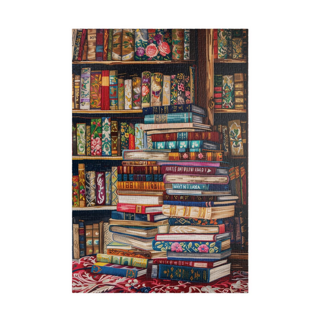 Embroidered Books Jigsaw Puzzle Library Puzzle 1000 Piece Puzzle for ...