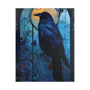 Blue Crow Jigsaw Puzzle Raven Puzzle Beautiful Fantasy Puzzle Gift Idea ...