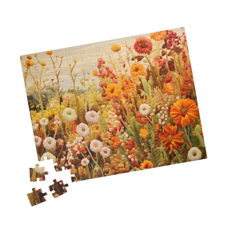 Fall Ribbon Flowers Jigsaw Puzzle, Fantasy Garden Landscape Puzzle, 500 ...