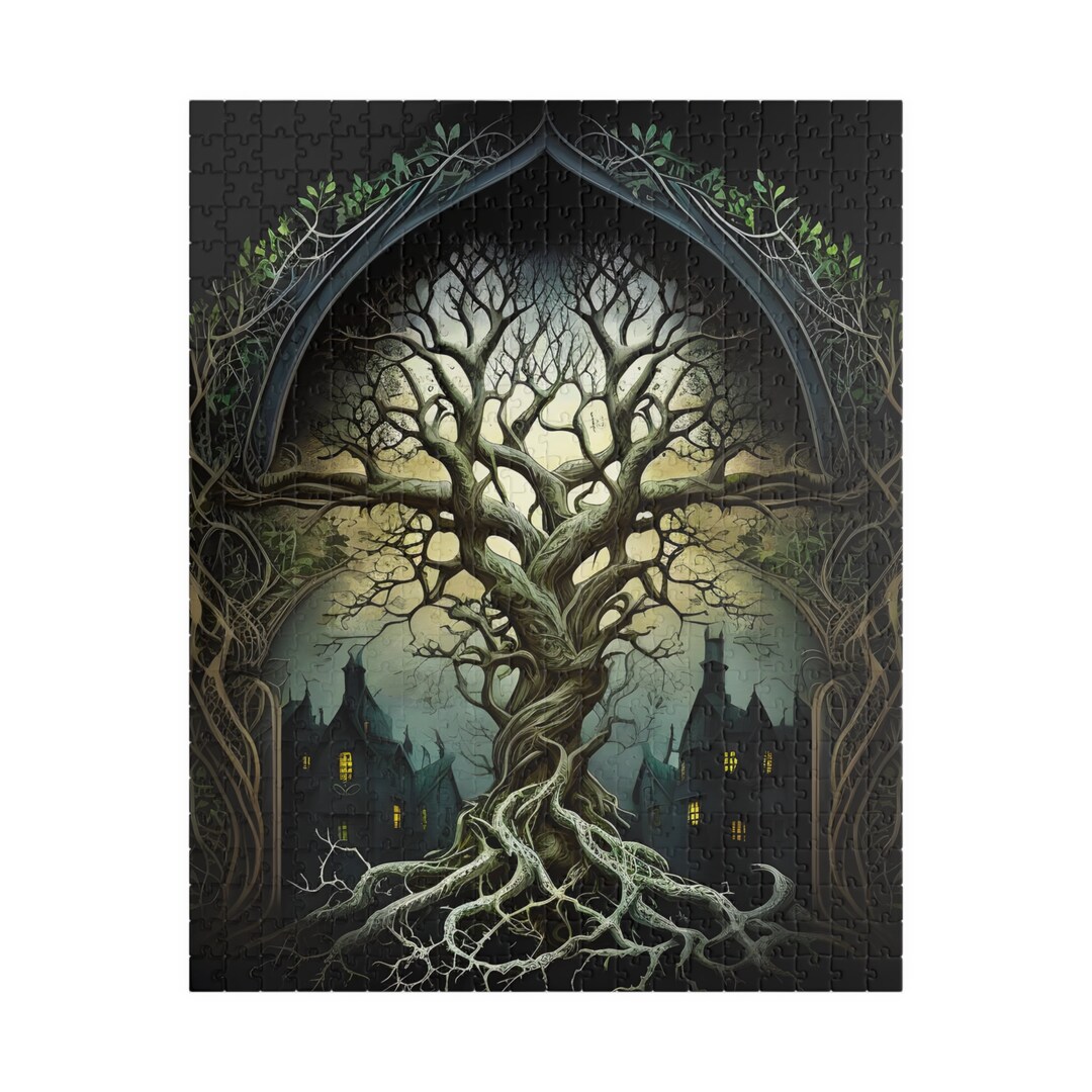 Dark Tree of Life Puzzle | Gothic Jigsaw Puzzle for Adults | Fantasy ...