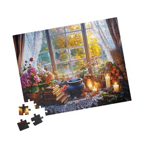 Witchy Fall Fantasy Jigsaw Puzzle | Cottagecore Puzzle for Adults ...