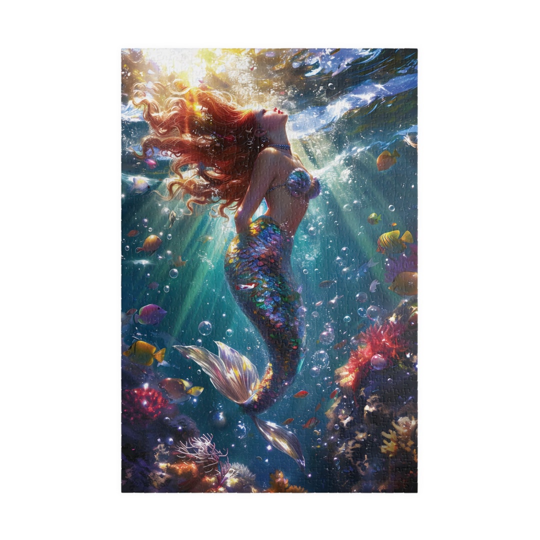 Underwater Mermaid Jigsaw Puzzle Beautiful Fantasy Puzzle 1000 Piece ...