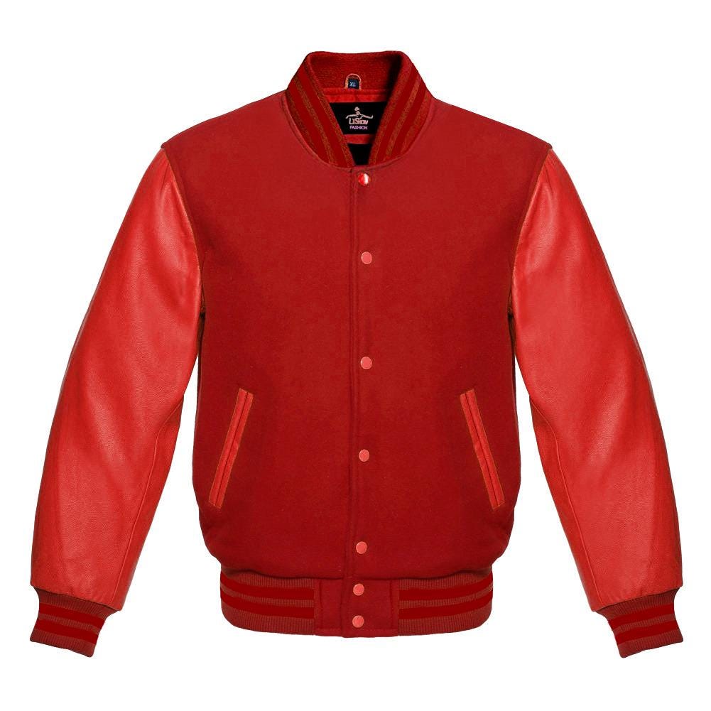 Custom Wool Varsity Jacket: Genuine Leather Sleeves, Baseball Letterman ...
