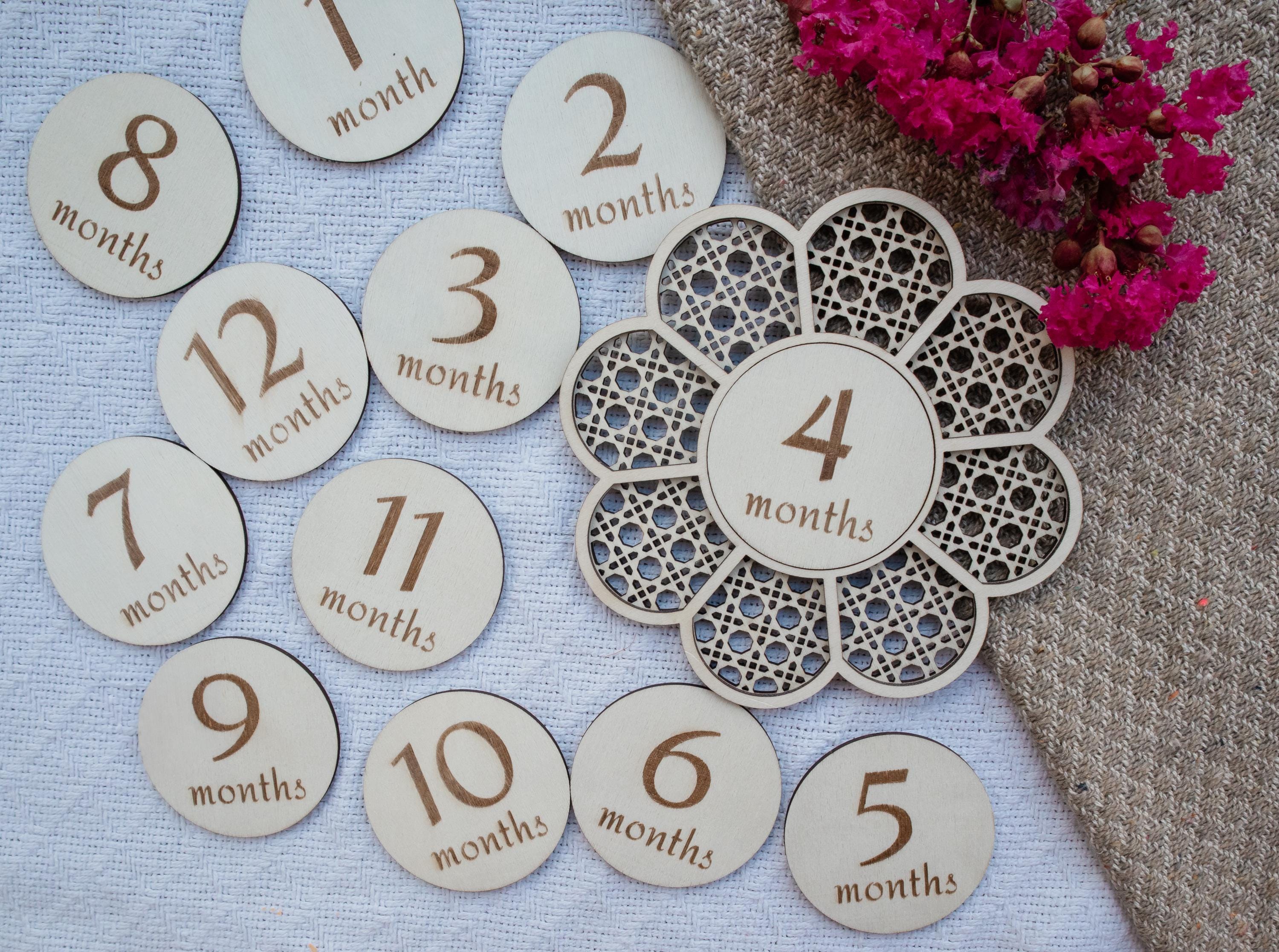 Rattan Flower Milestone Marker Boho Nursery Decor Newborn Baby Photo ...