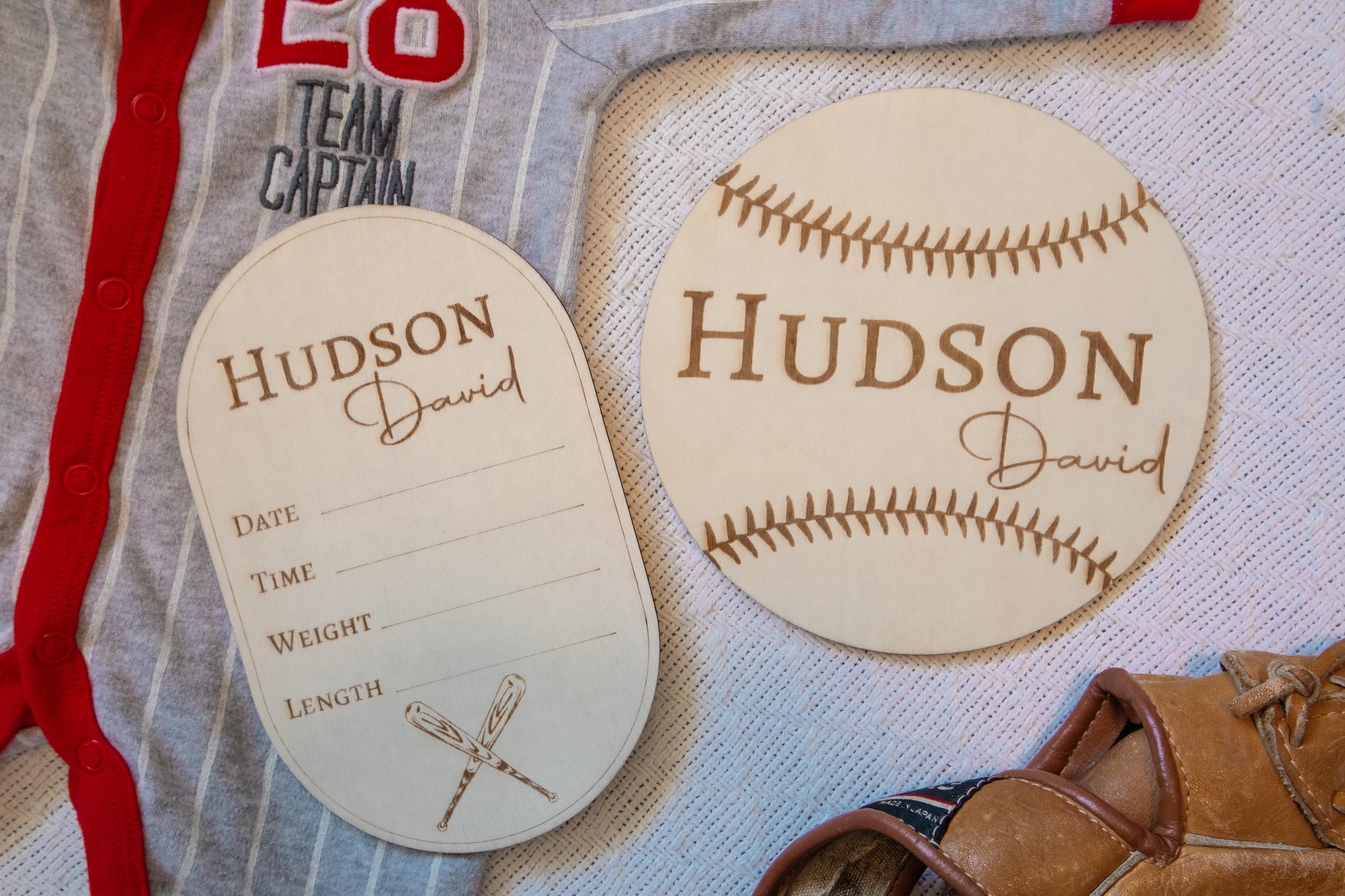 Baseball Birth Announcement Hospital Name Sign, Sports Baby Photo Props ...