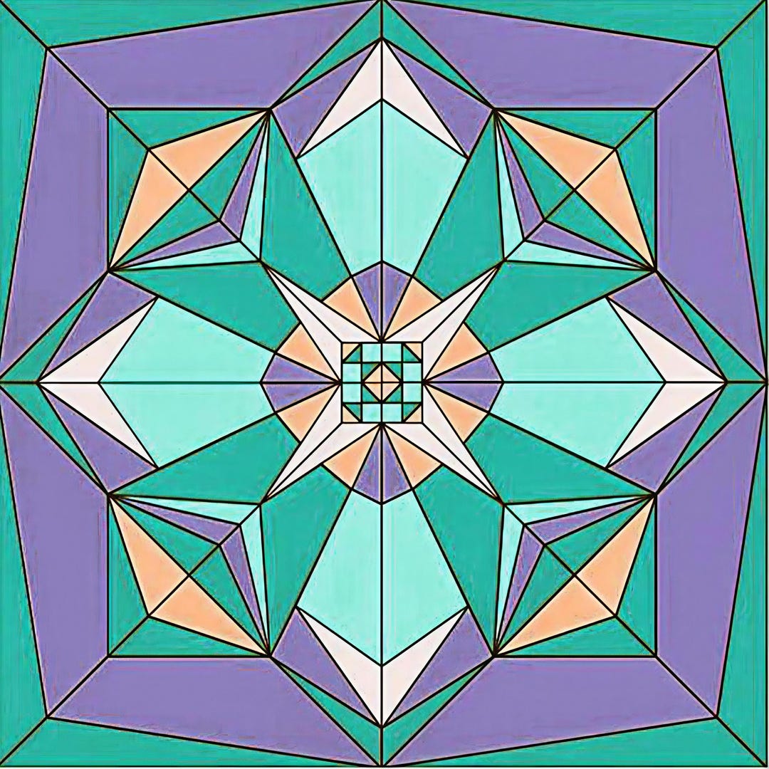 Full Bloom Quilt Block Paper Piecing Pattern: 4 Sizes (PDF Download) - Etsy